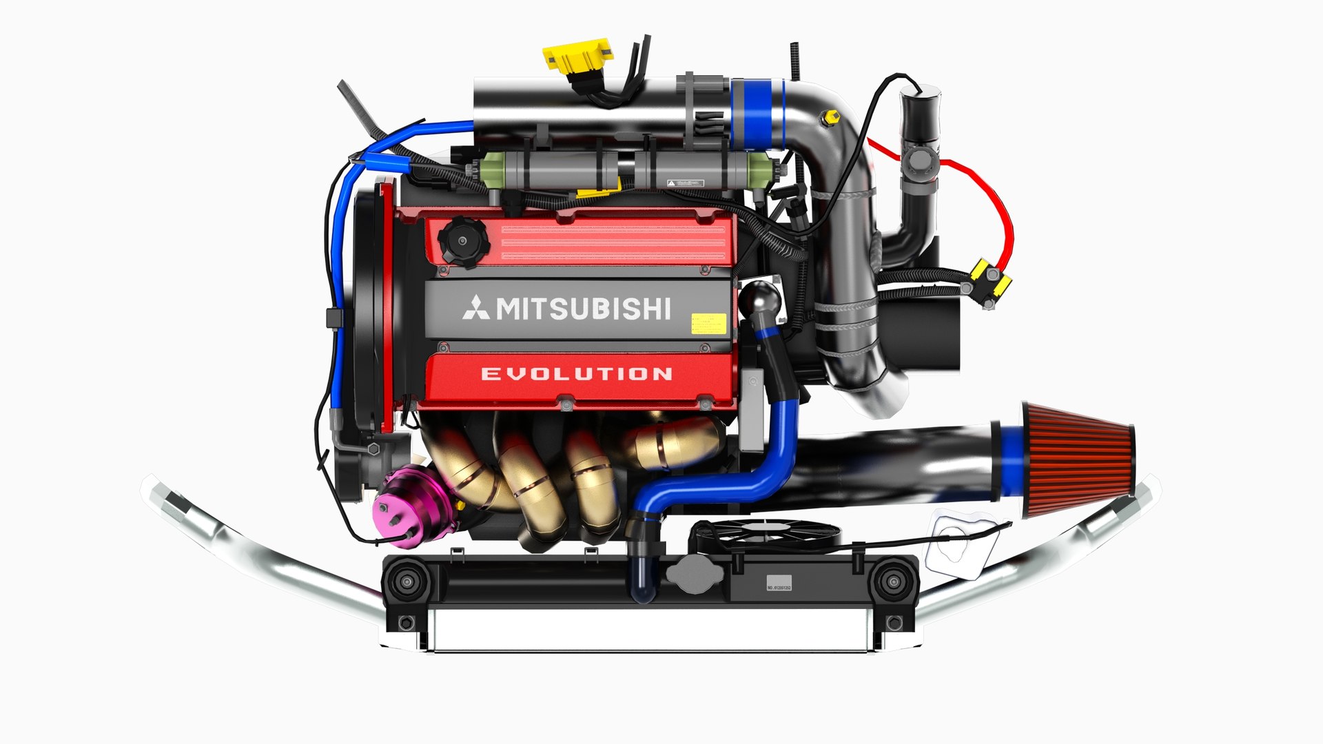 Mitsubishi 4G63T Evolution Inline 4 Engine 3D Model - TurboSquid 2307746