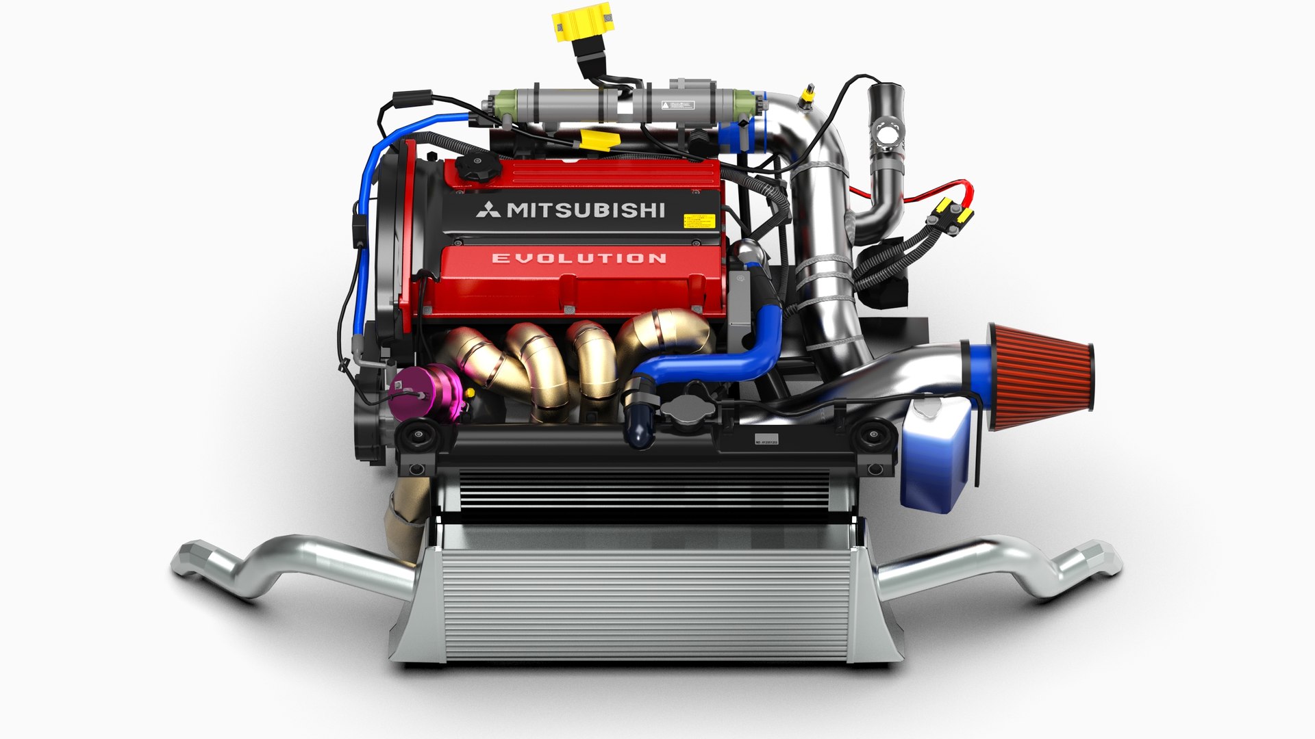 Mitsubishi 4G63T Evolution Inline 4 Engine 3D Model - TurboSquid 2307746