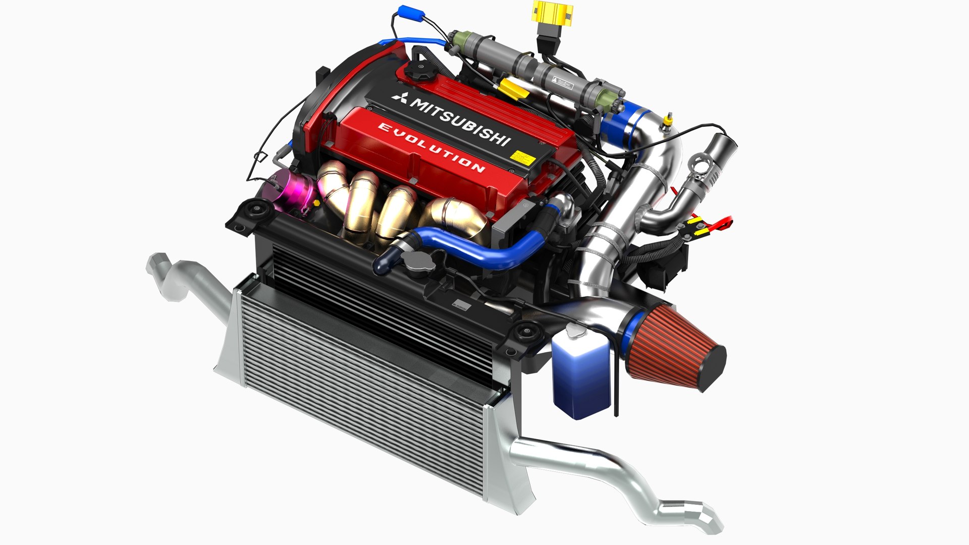 Mitsubishi 4G63T Evolution Inline 4 Engine 3D Model - TurboSquid 2307746