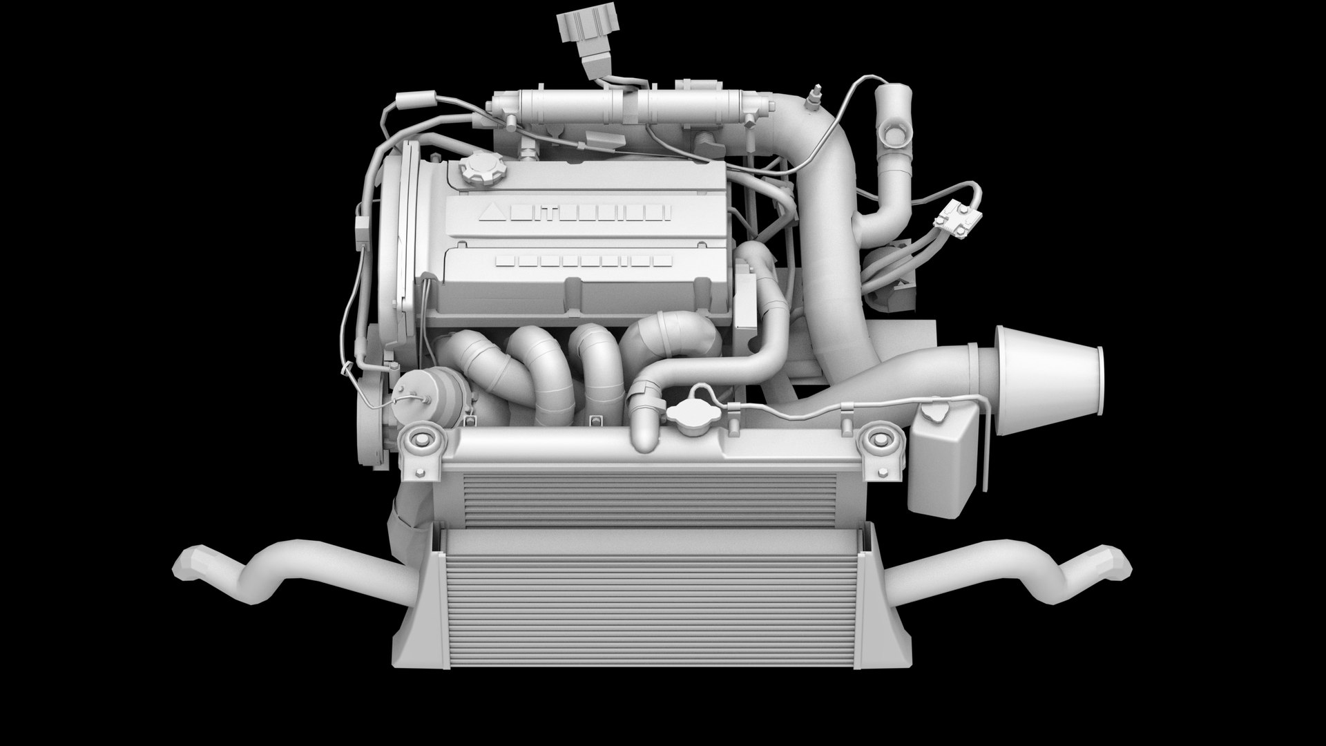 Mitsubishi 4G63T Evolution Inline 4 Engine 3D Model - TurboSquid 2307746