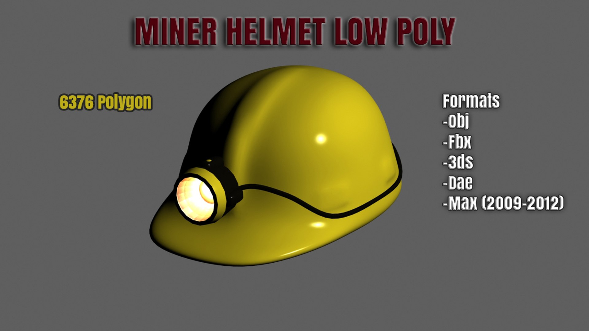 3d Model Ready Miner Helmet