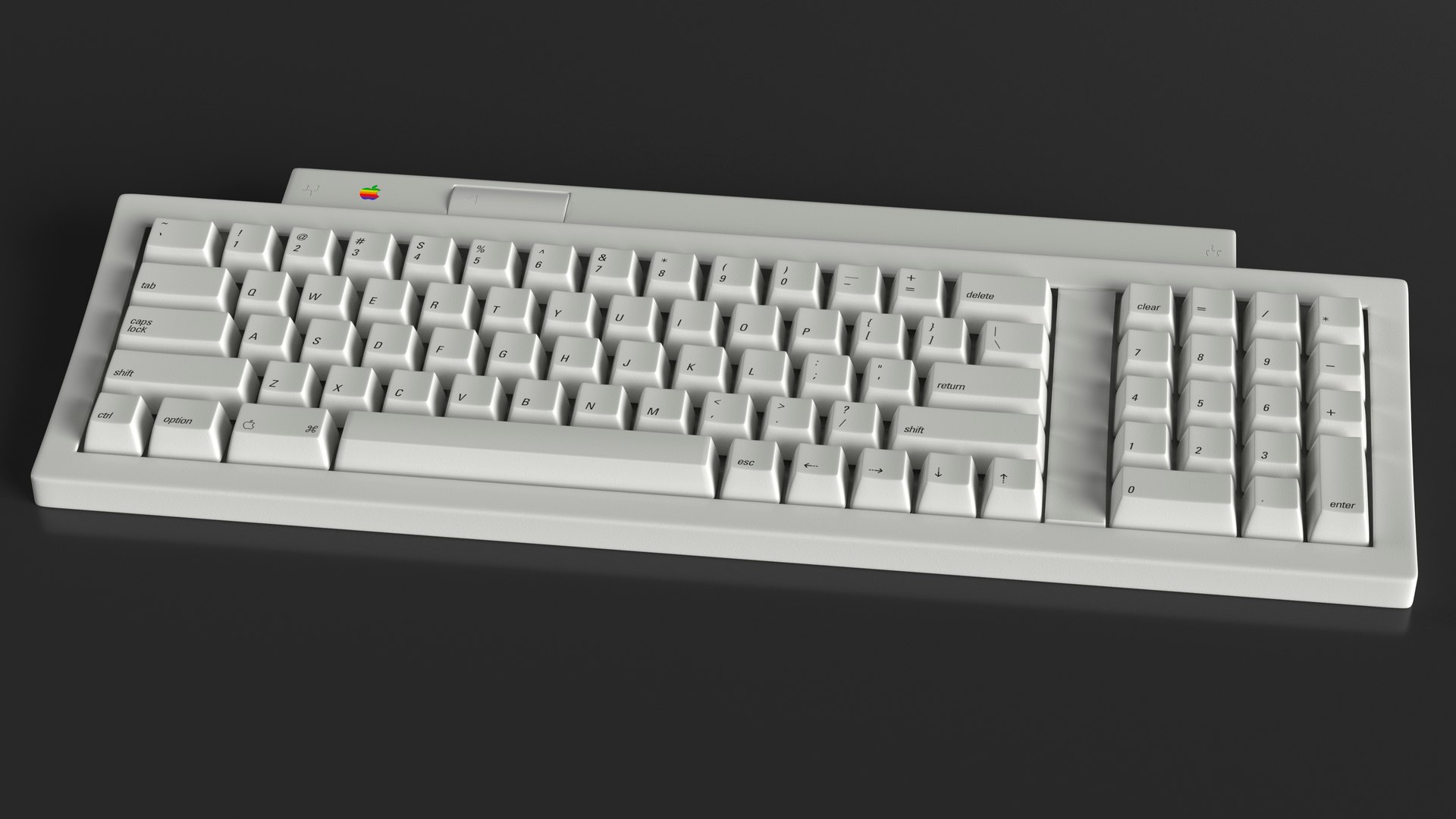 3D Vintage Apple Keyboard II - TurboSquid 2209605