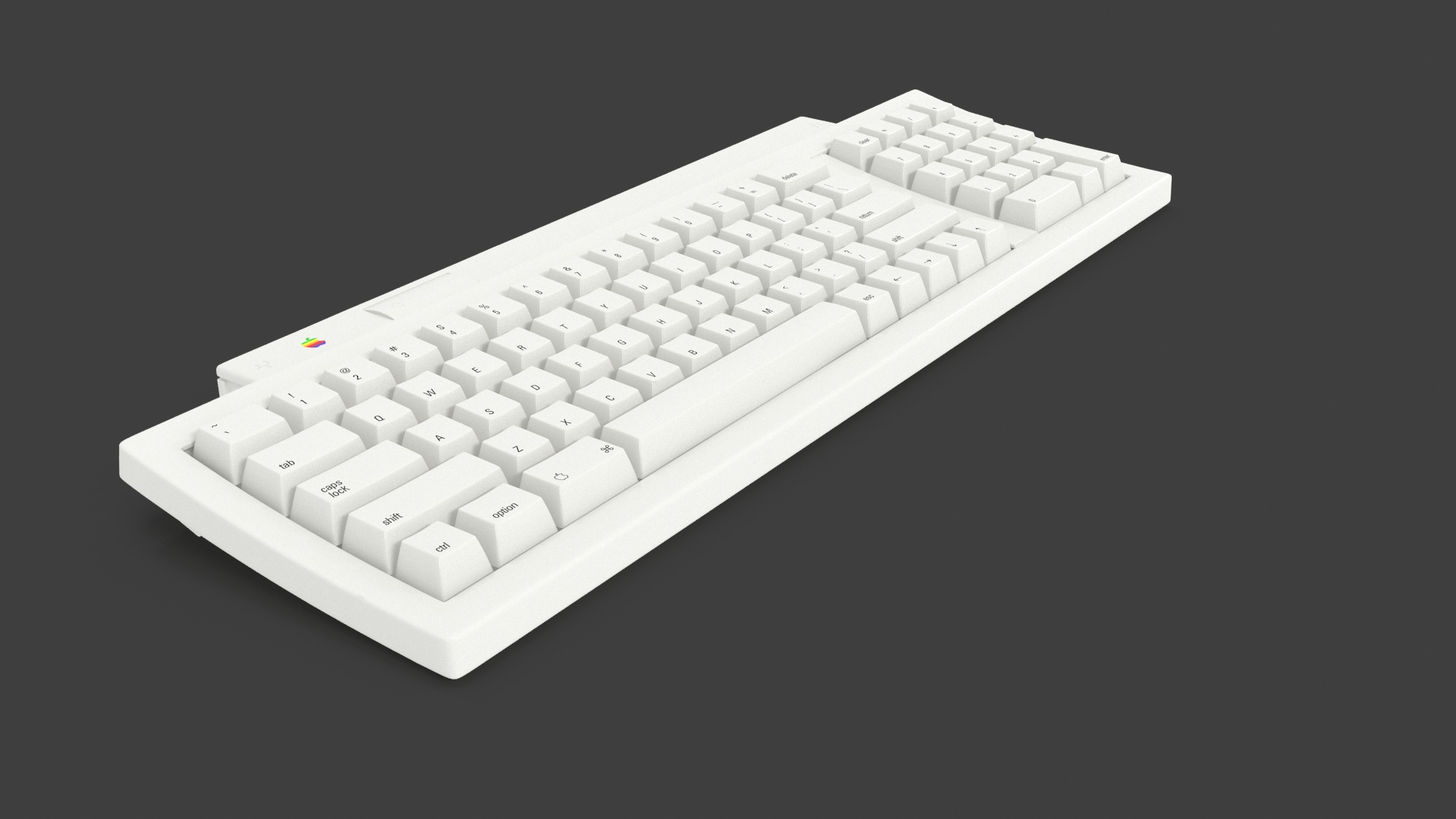 3D Vintage Apple Keyboard II - TurboSquid 2209605