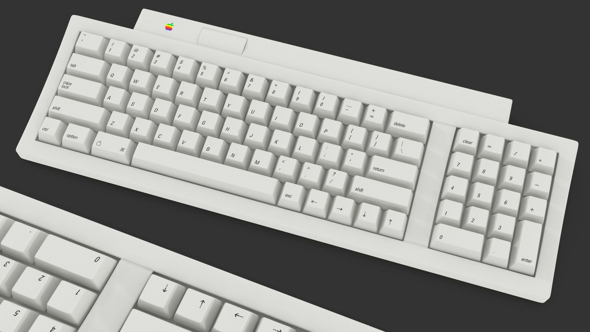 3D Vintage Apple Keyboard II - TurboSquid 2209605
