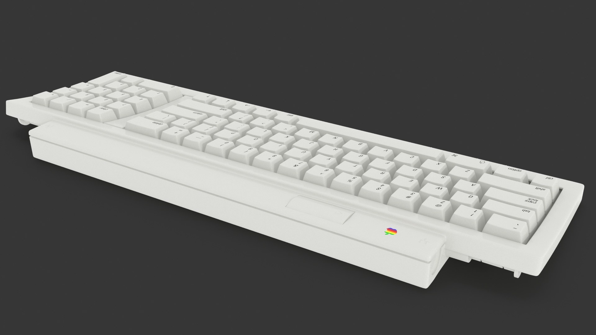 3D Vintage Apple Keyboard II - TurboSquid 2209605