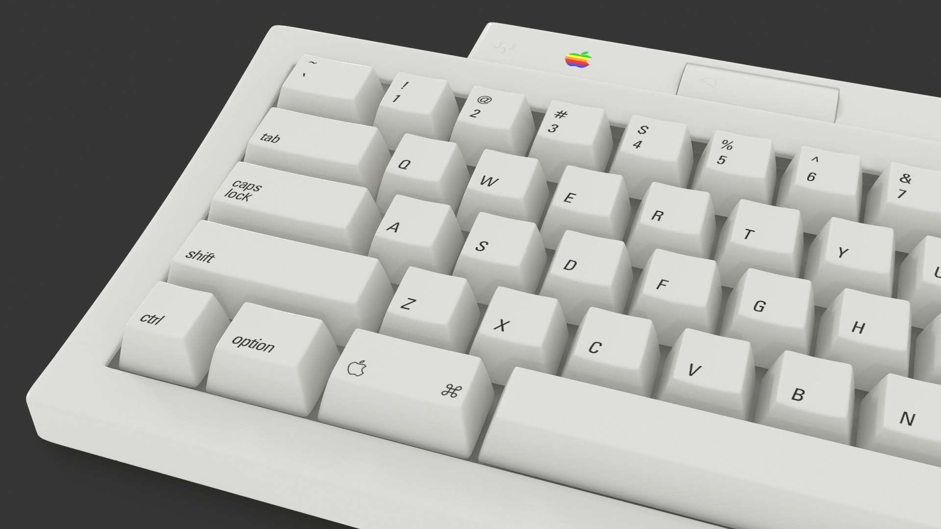 3D Vintage Apple Keyboard II - TurboSquid 2209605