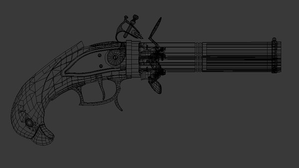 3D revolving flintlock pistol - TurboSquid 1234278