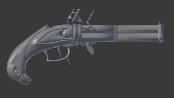 3D revolving flintlock pistol - TurboSquid 1234278