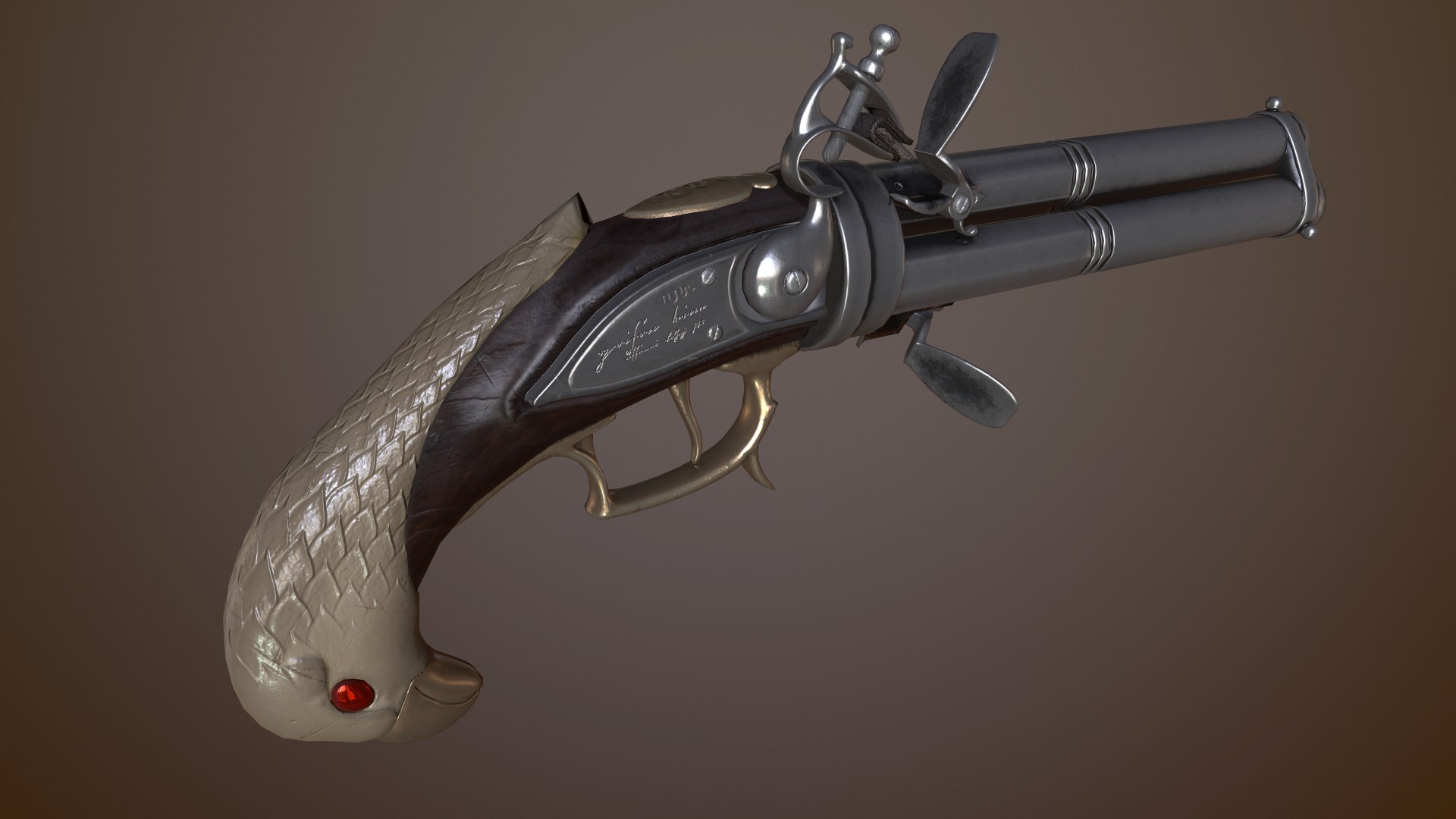 3D Revolving Flintlock Pistol - TurboSquid 1234278