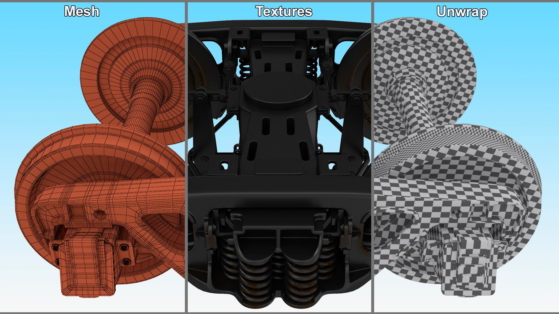 Train Wheel Undercarriage 3D - TurboSquid 2160921