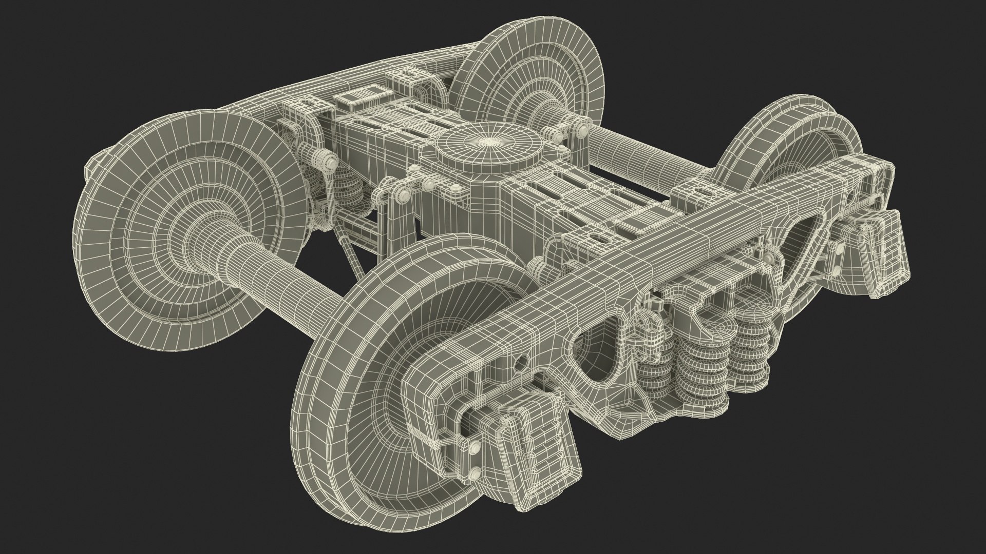 Train Wheel Undercarriage 3D - TurboSquid 2160921