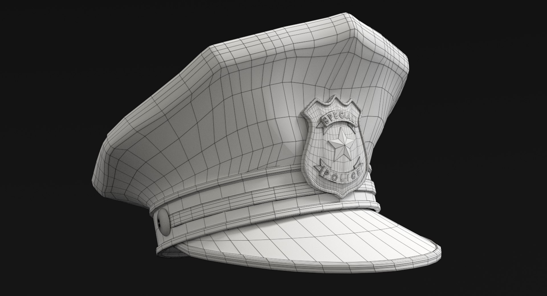 Police Hat 3d 3ds