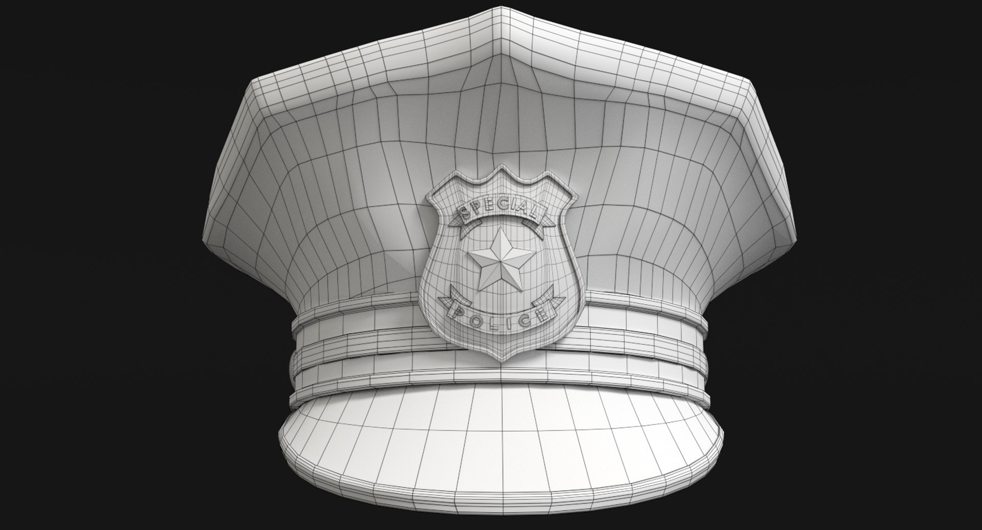 Police Hat 3d 3ds