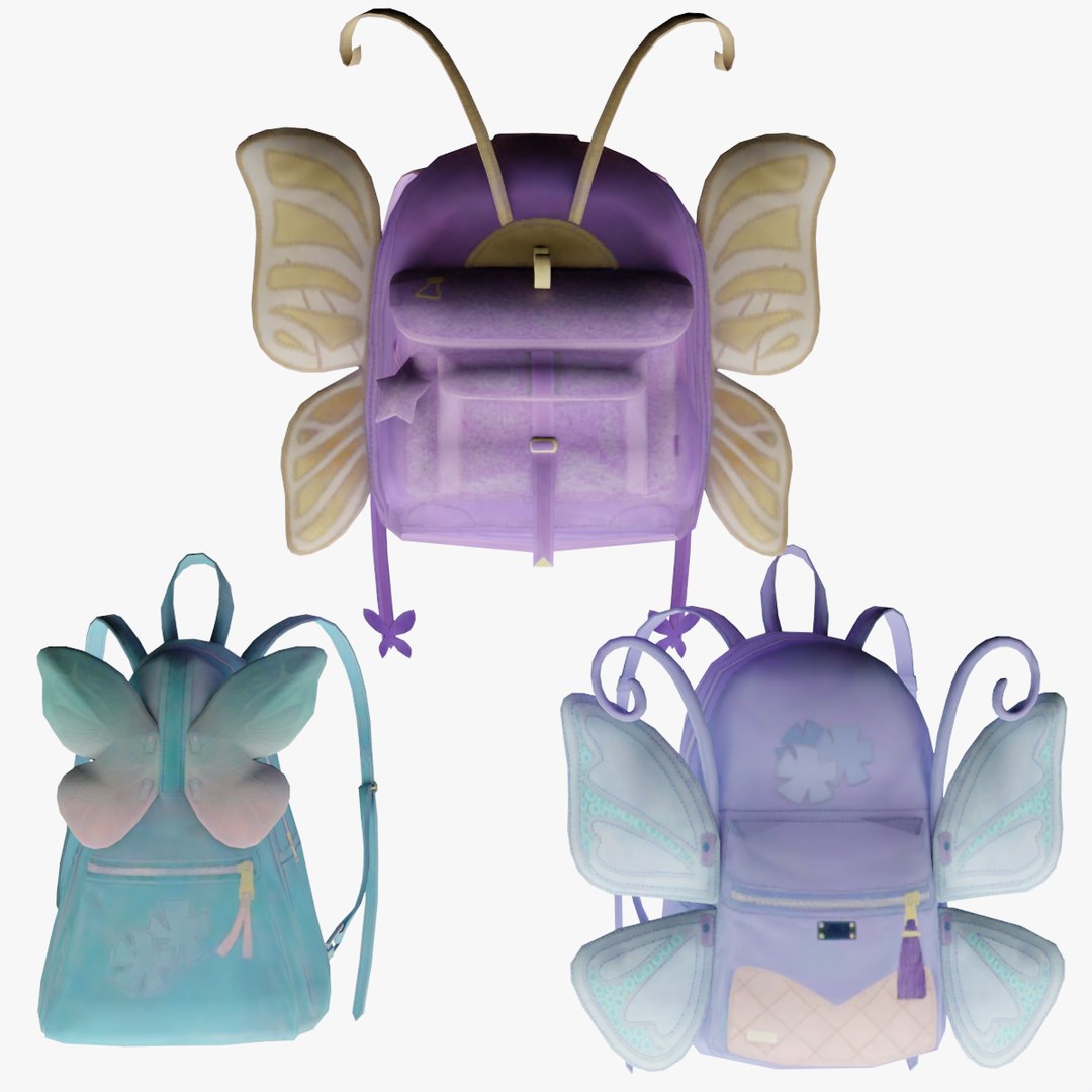 3D Bag 3x Butterfly Wings Backpack model - TurboSquid 2148437