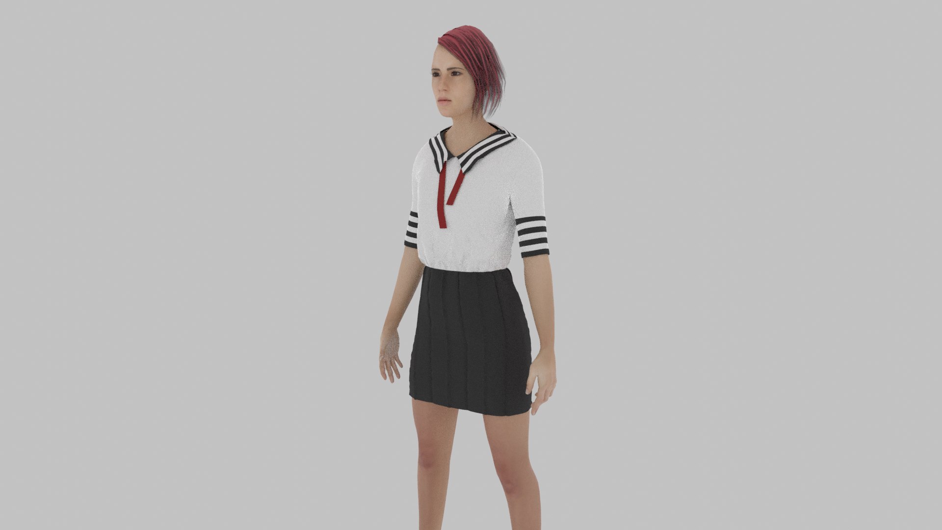 High School Girl 3d Model Turbosquid 2012246