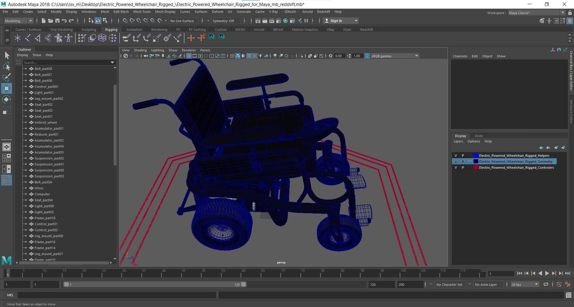 3D Electric Powered Wheelchair Rigged For Maya - TurboSquid 2330653