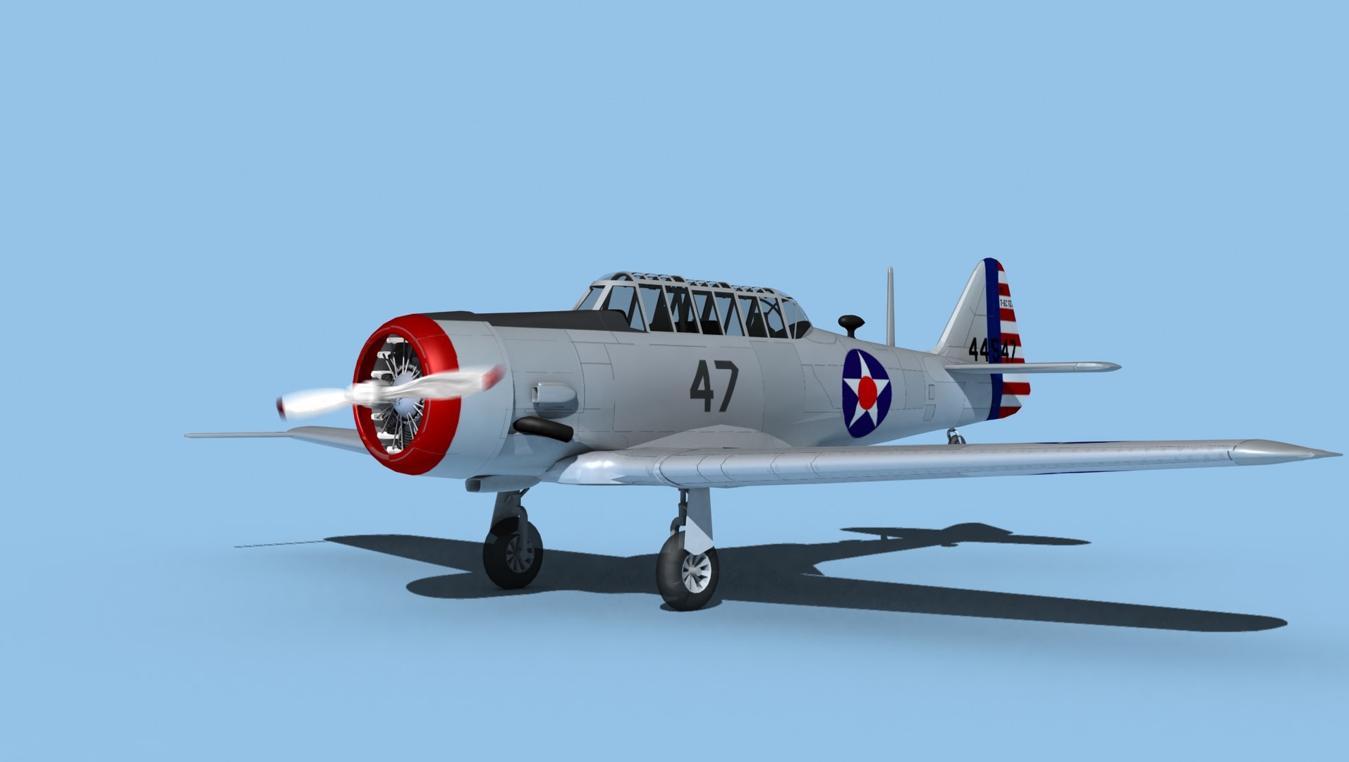 North American T-6 Texan USAAF V02 3D Model - TurboSquid 1924572