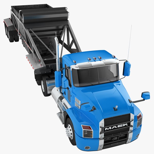 Mack Anthem Day Cab 2020 Belly Dump Trailer 03 model - TurboSquid 2049707