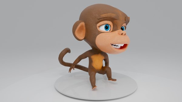 Monkey Cartoon Funny 3D model - TurboSquid 1978677