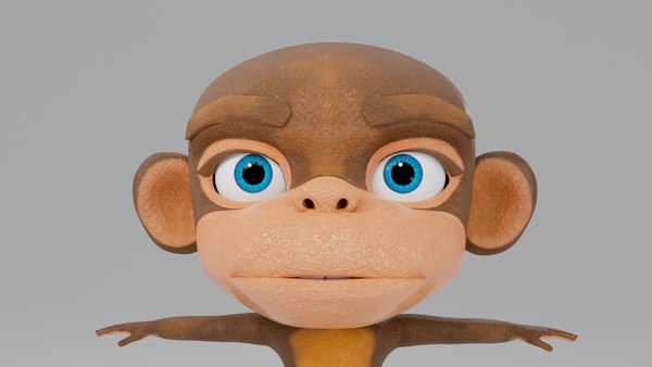 Monkey Cartoon Funny 3D model - TurboSquid 1978677