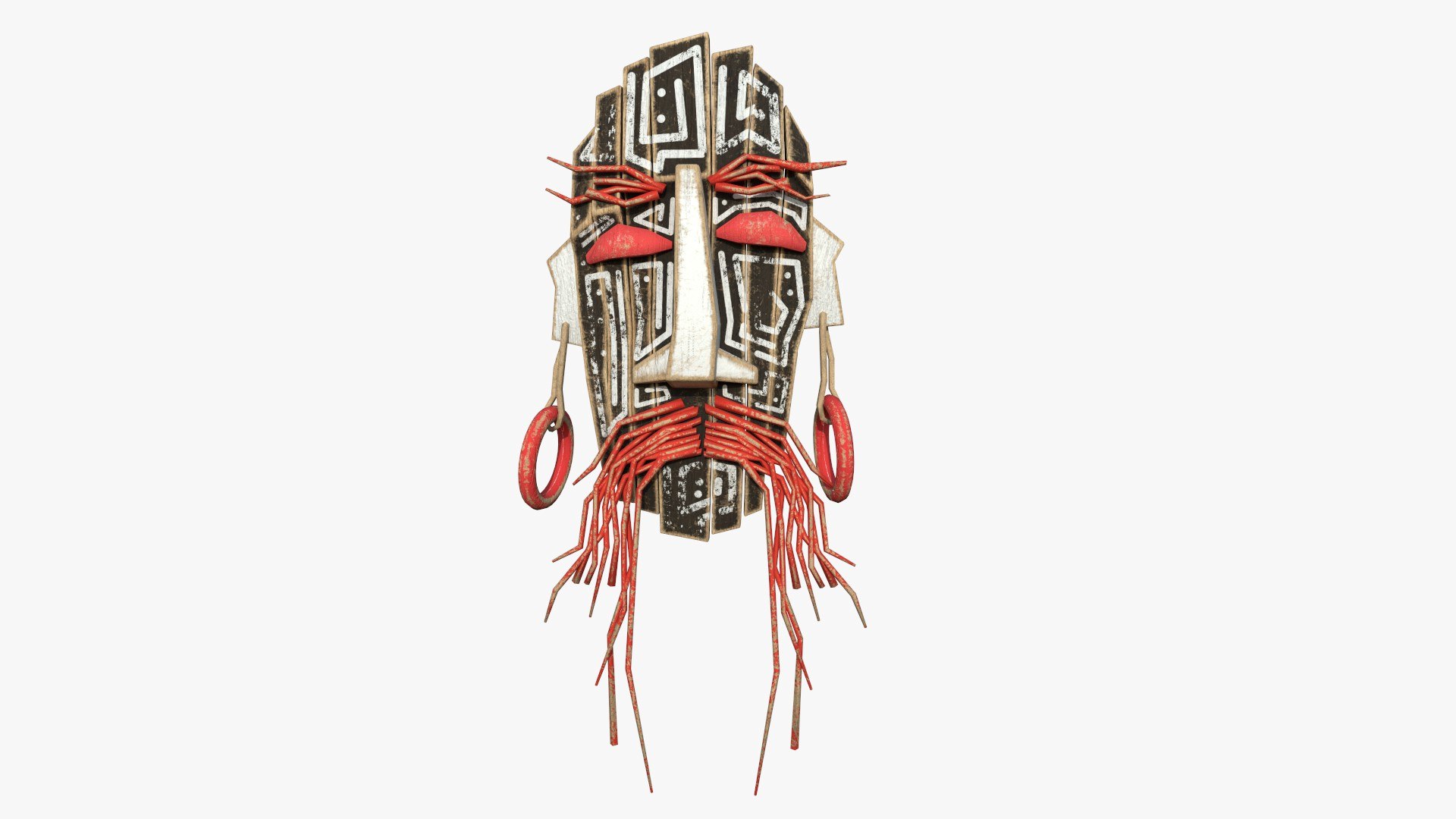 3D Tribal Mask G03 Black Red - Costume Character Design - TurboSquid ...