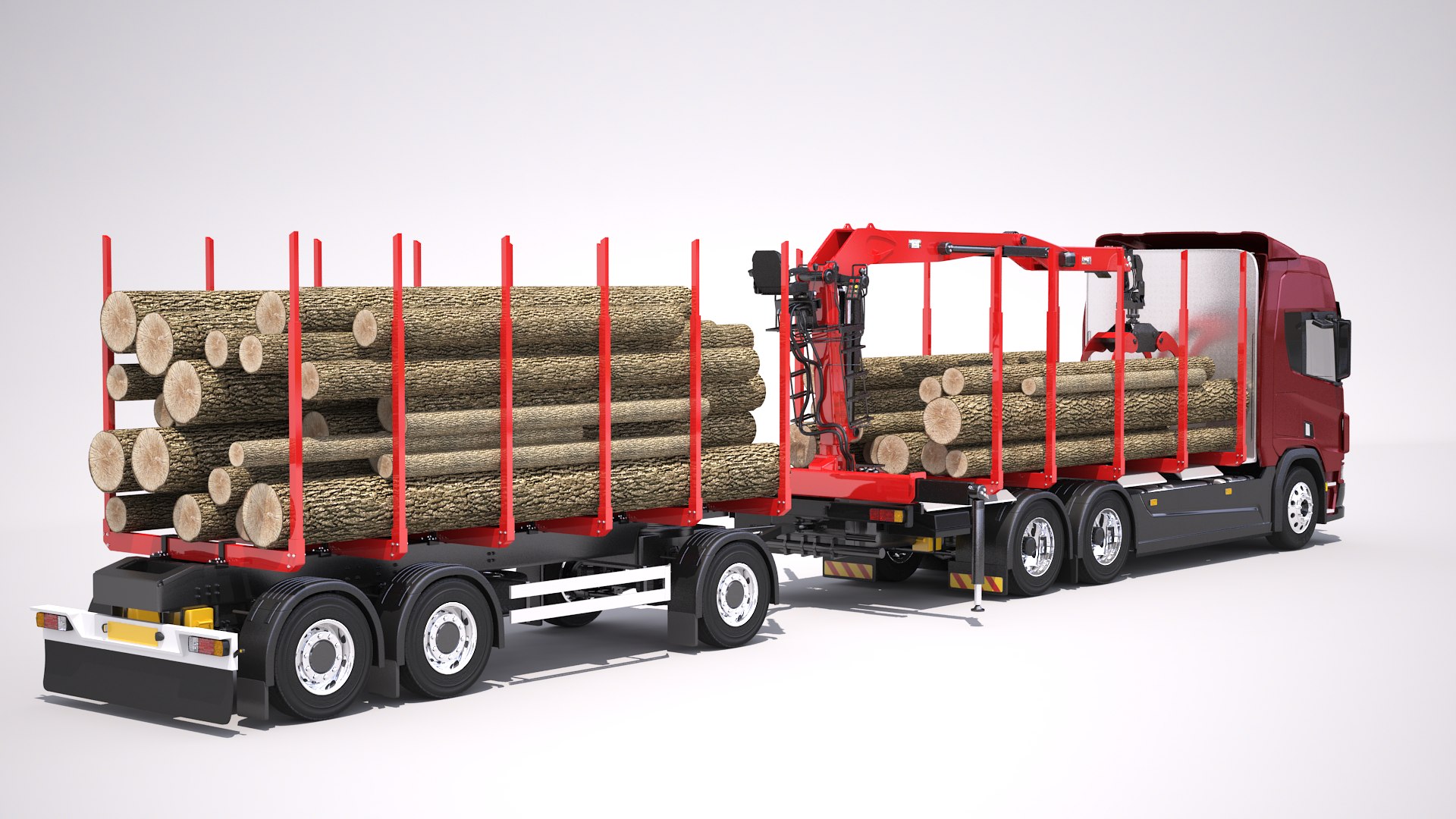 3d Generic Logging Truck Trailer Turbosquid 1477255 