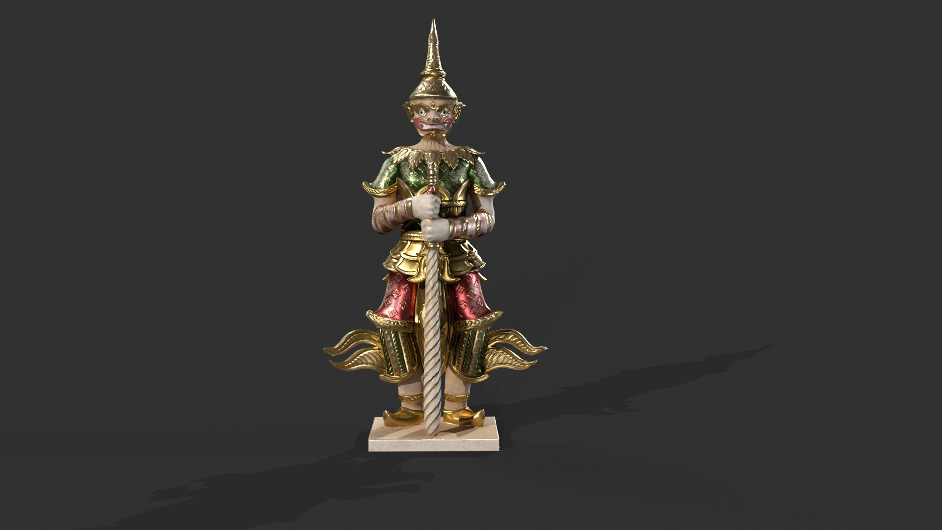 3D Thailand Painted Statues - TurboSquid 2276323