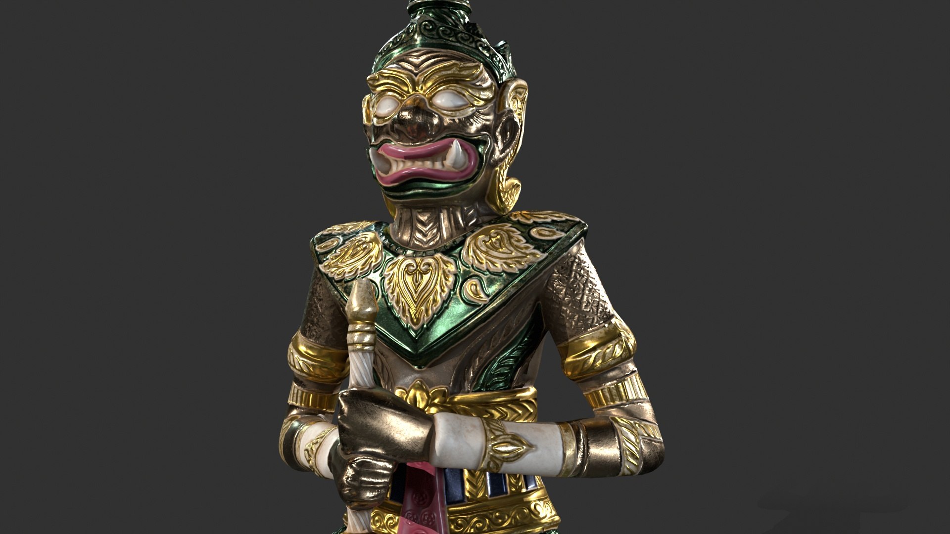3D Thailand Painted Statues - TurboSquid 2276323