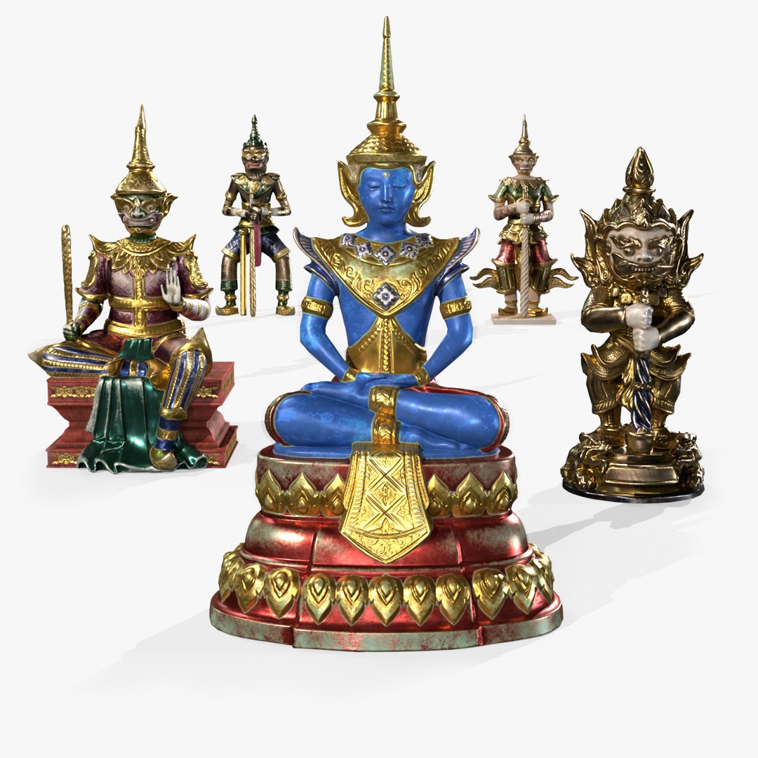 3D Thailand Painted Statues - TurboSquid 2276323