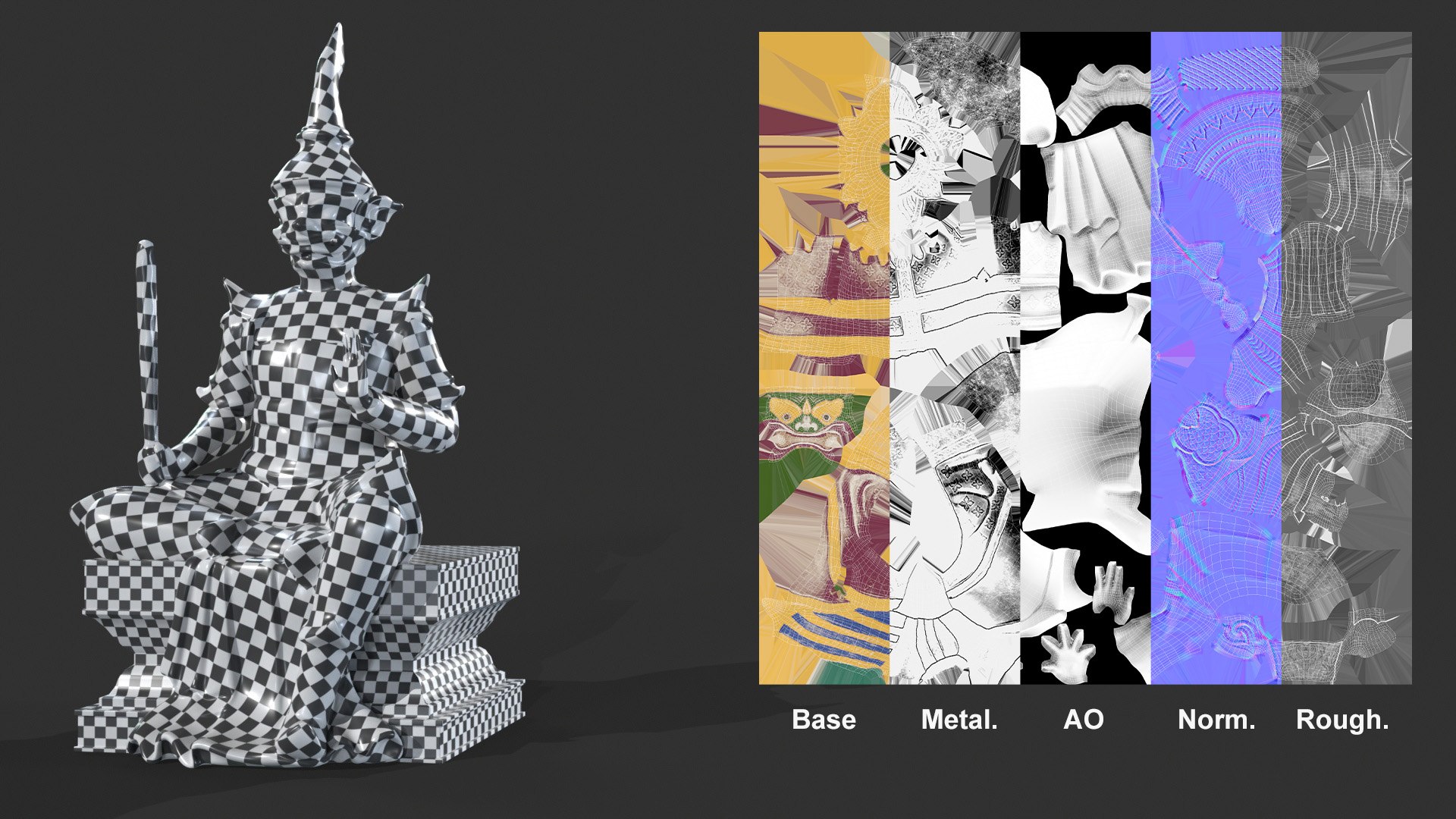 3D Thailand Painted Statues - TurboSquid 2276323