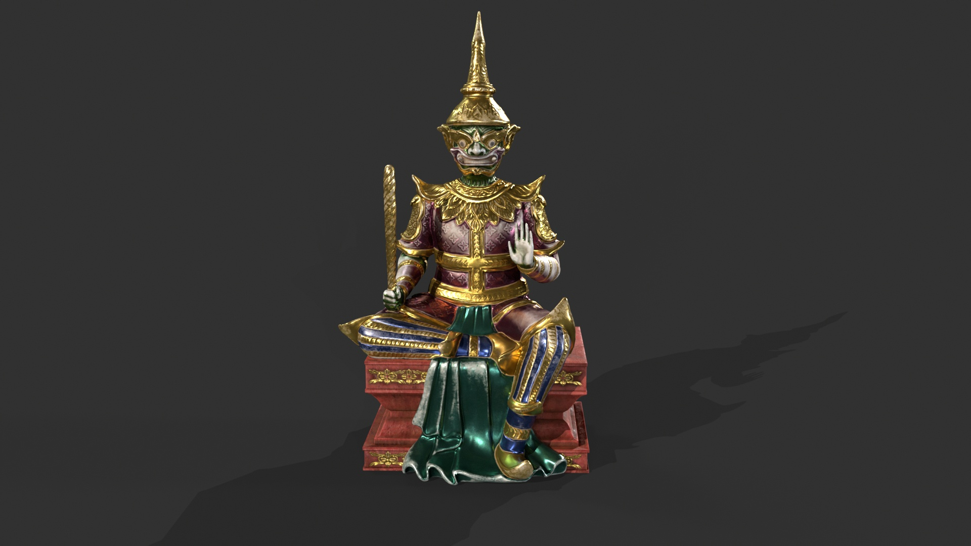 3D Thailand Painted Statues - TurboSquid 2276323