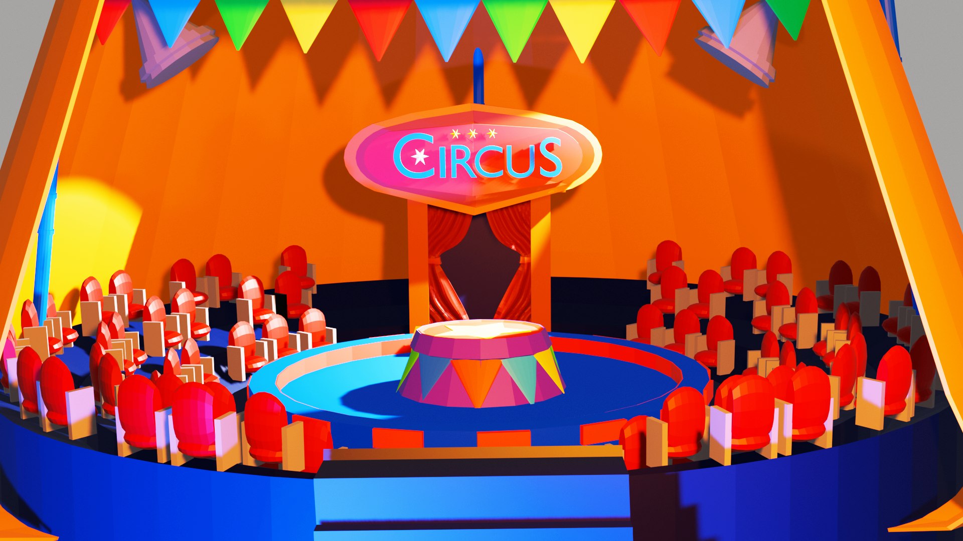 Circus Catoon 3D Model - TurboSquid 2391194