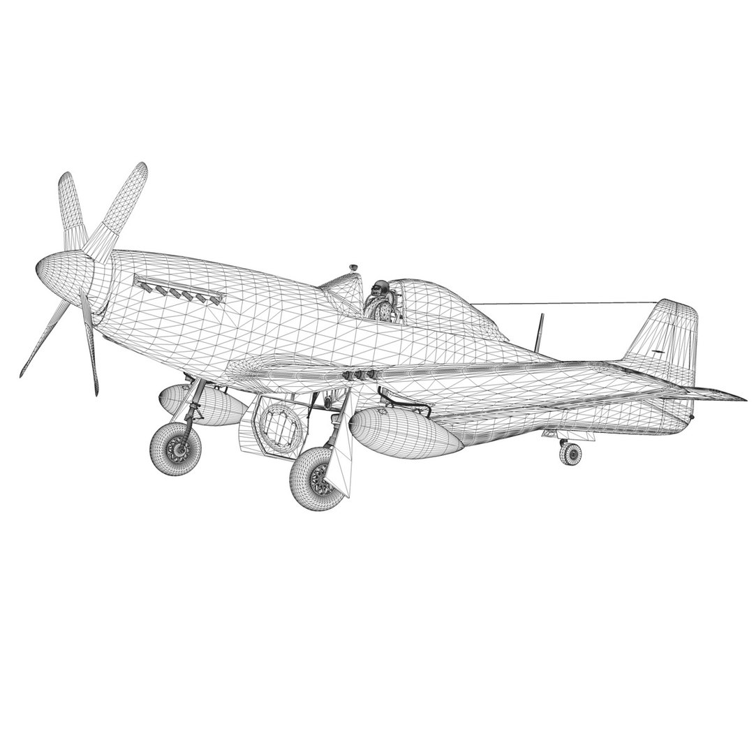 North American Mustang Mk 3d Model