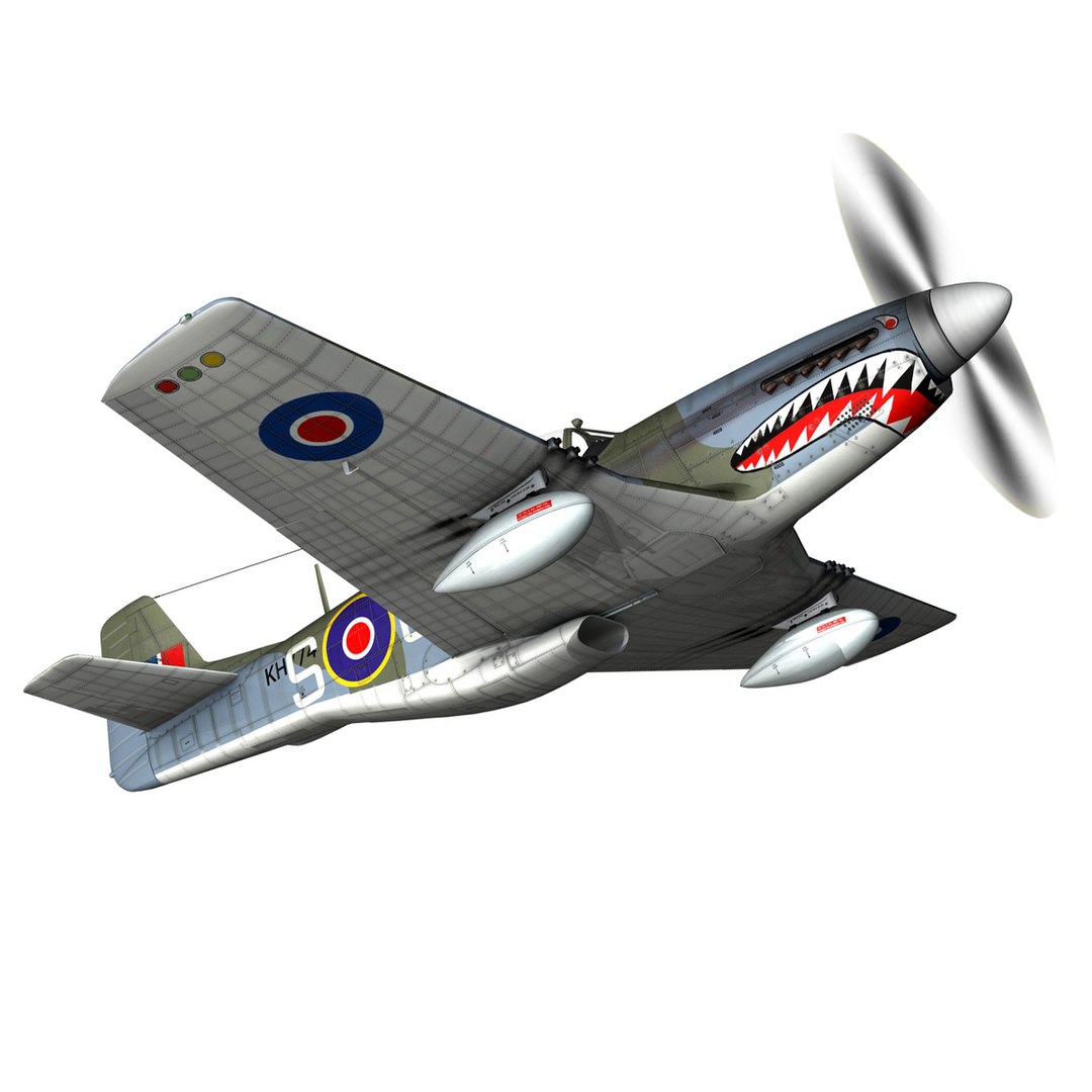 North American Mustang Mk 3d Model
