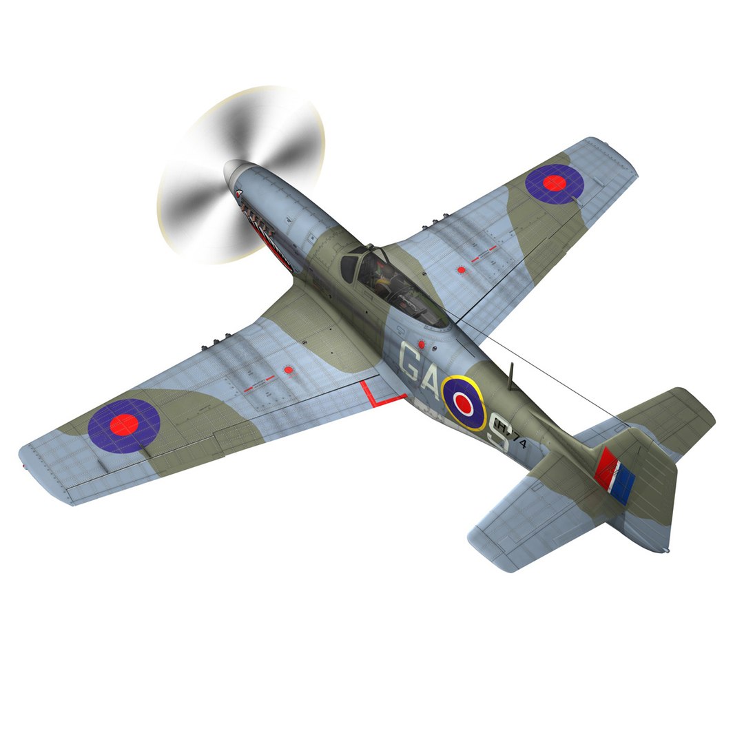 North American Mustang Mk 3d Model
