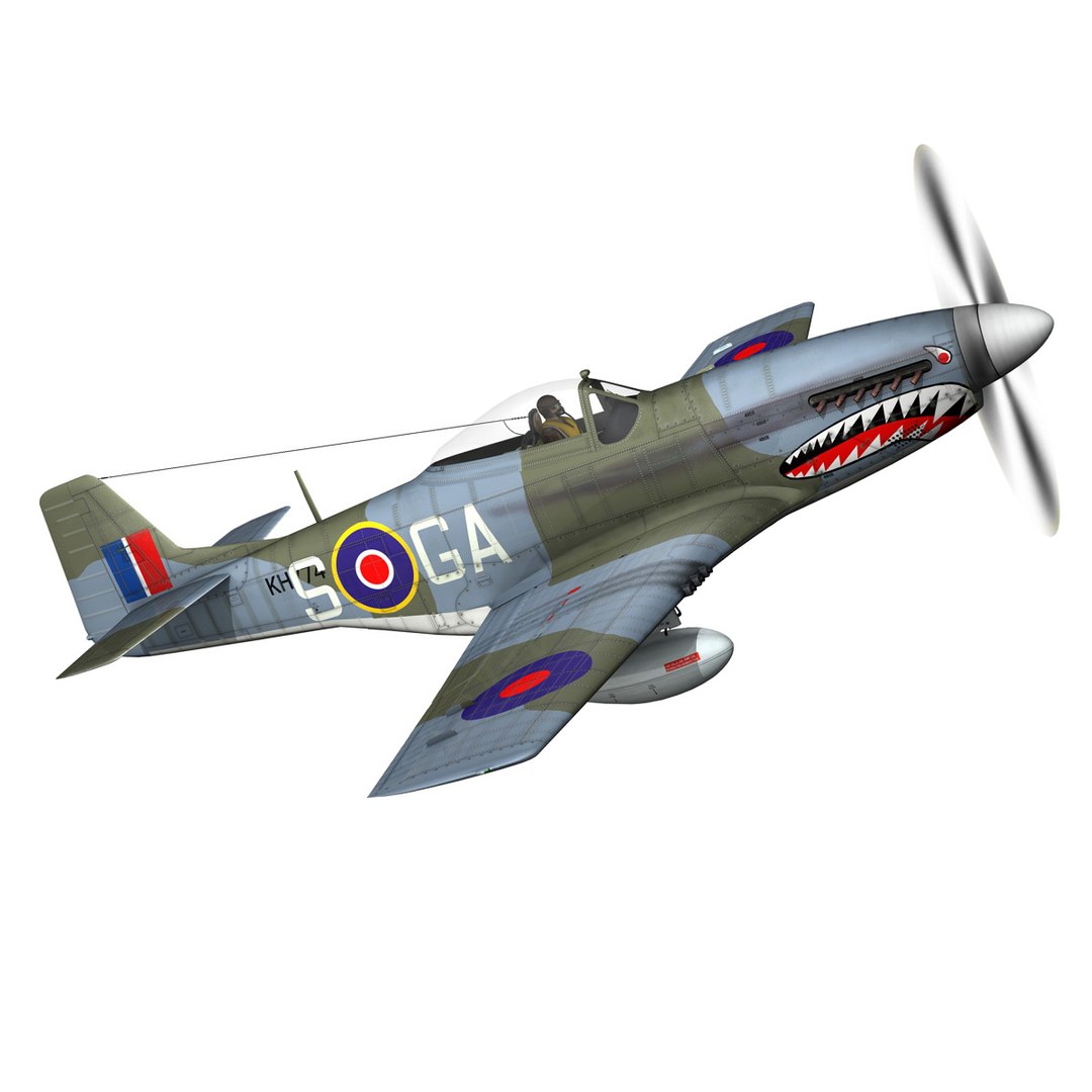 North American Mustang Mk 3d Model
