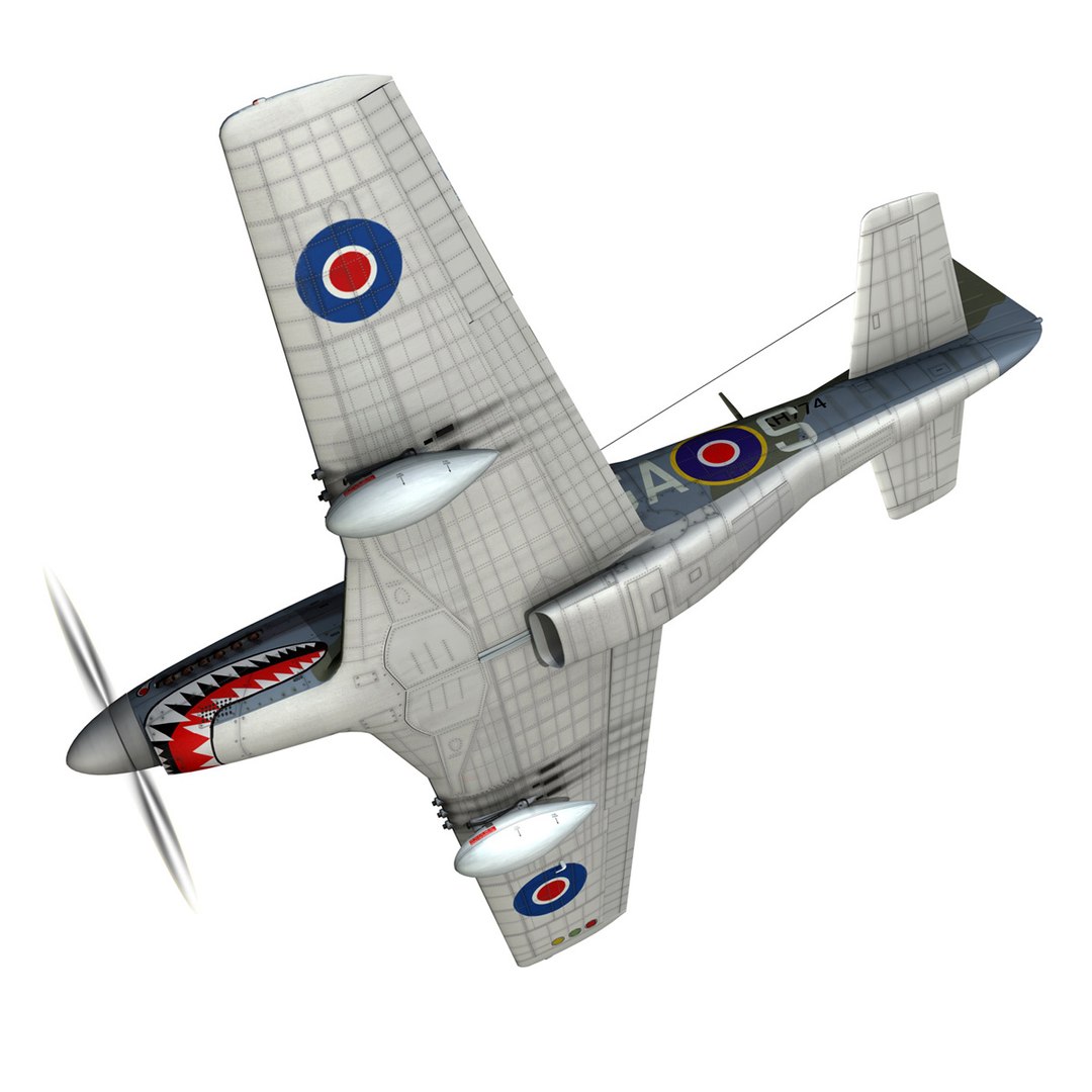 North American Mustang Mk 3d Model