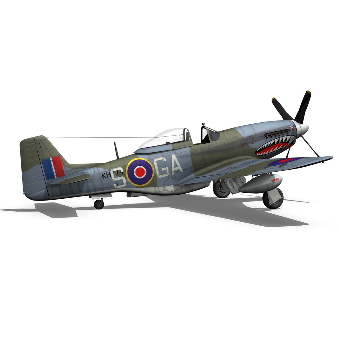 North American Mustang Mk 3d Model