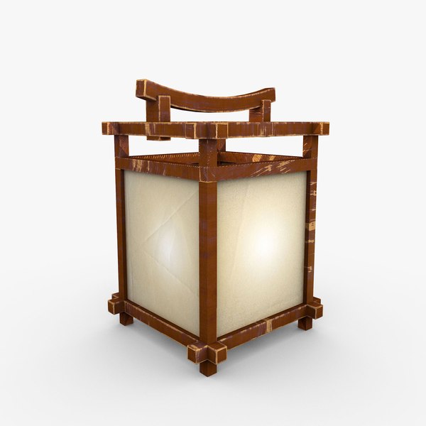 3D Old Japanese Wooden Shoji Lamp Low Poly model - TurboSquid 1982070
