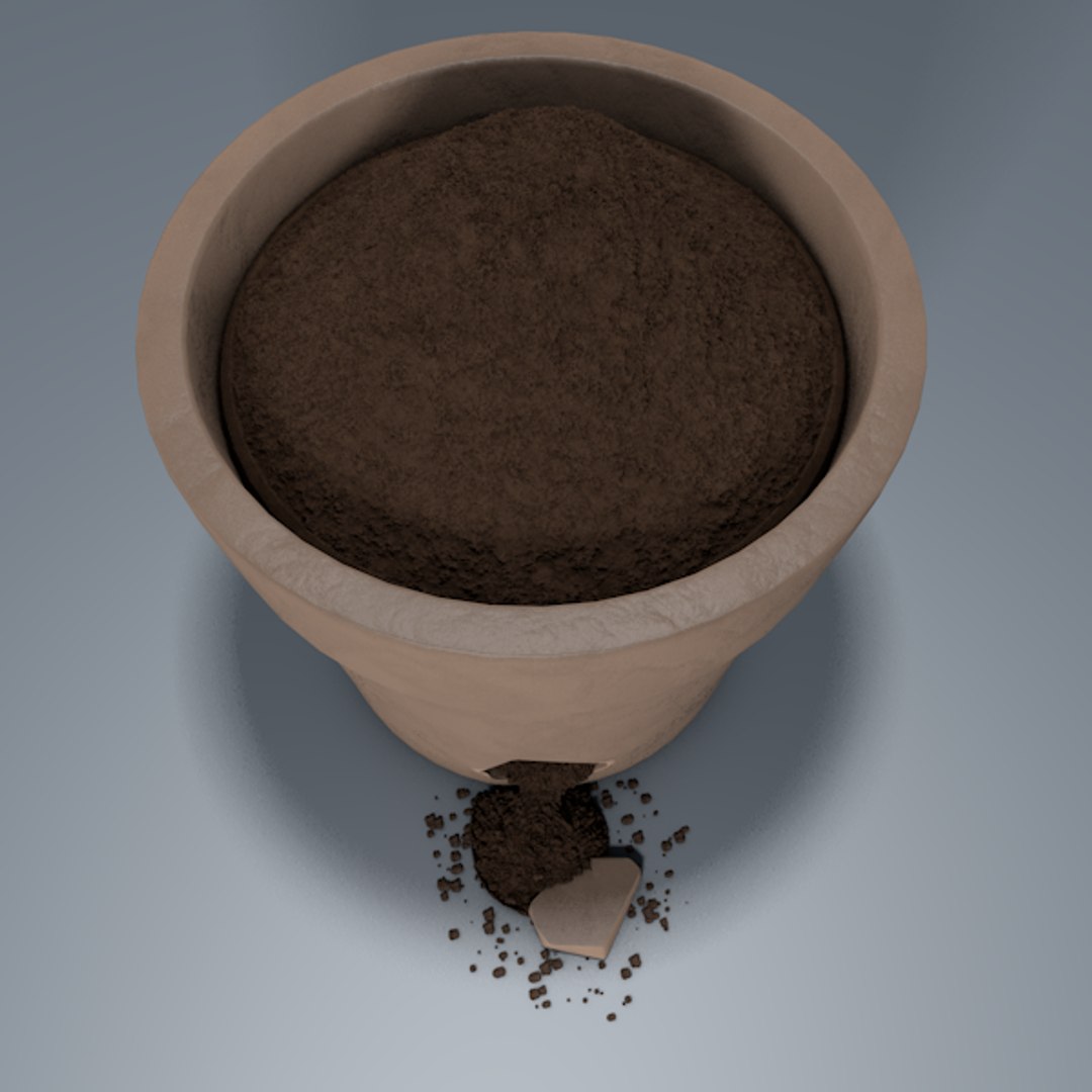 3d Realistic Damaged Flower Pot