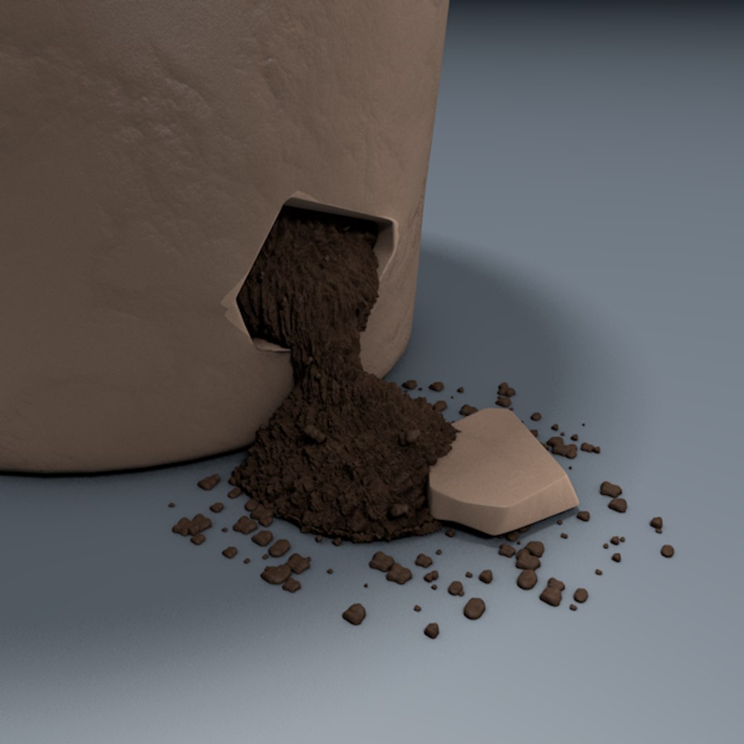 3d Realistic Damaged Flower Pot