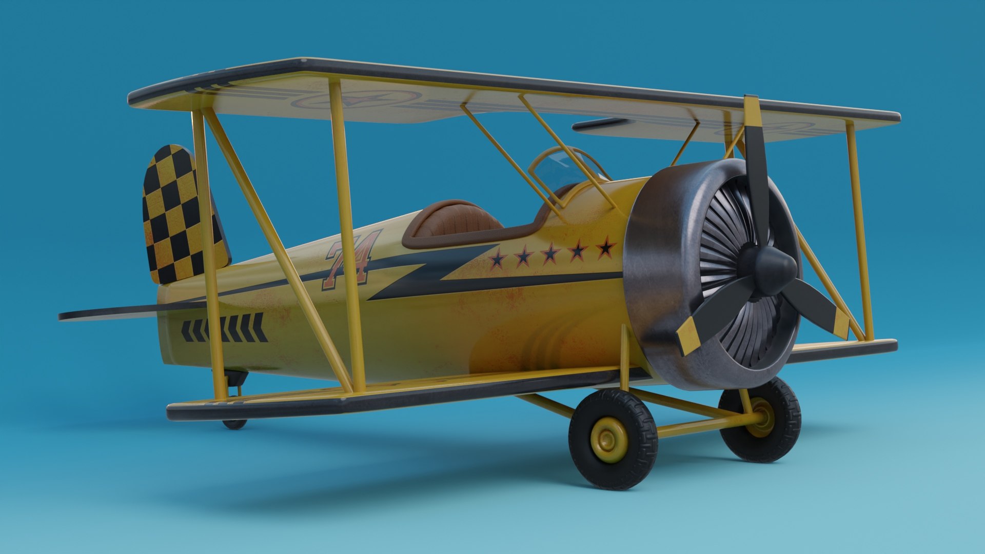 3D Cartoon Airplane Biplane Model - TurboSquid 1956873