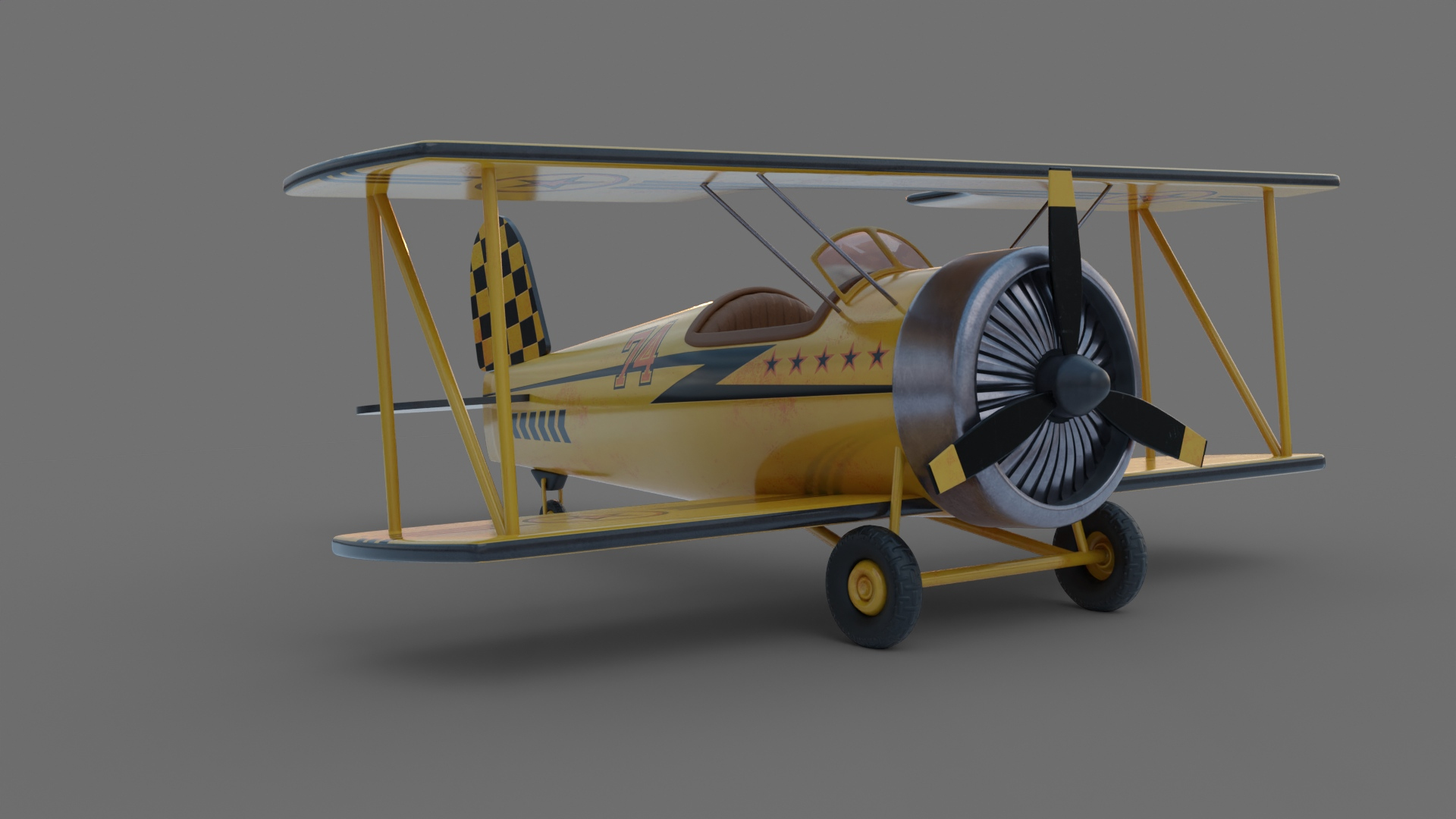 3D Cartoon Airplane Biplane Model - TurboSquid 1956873