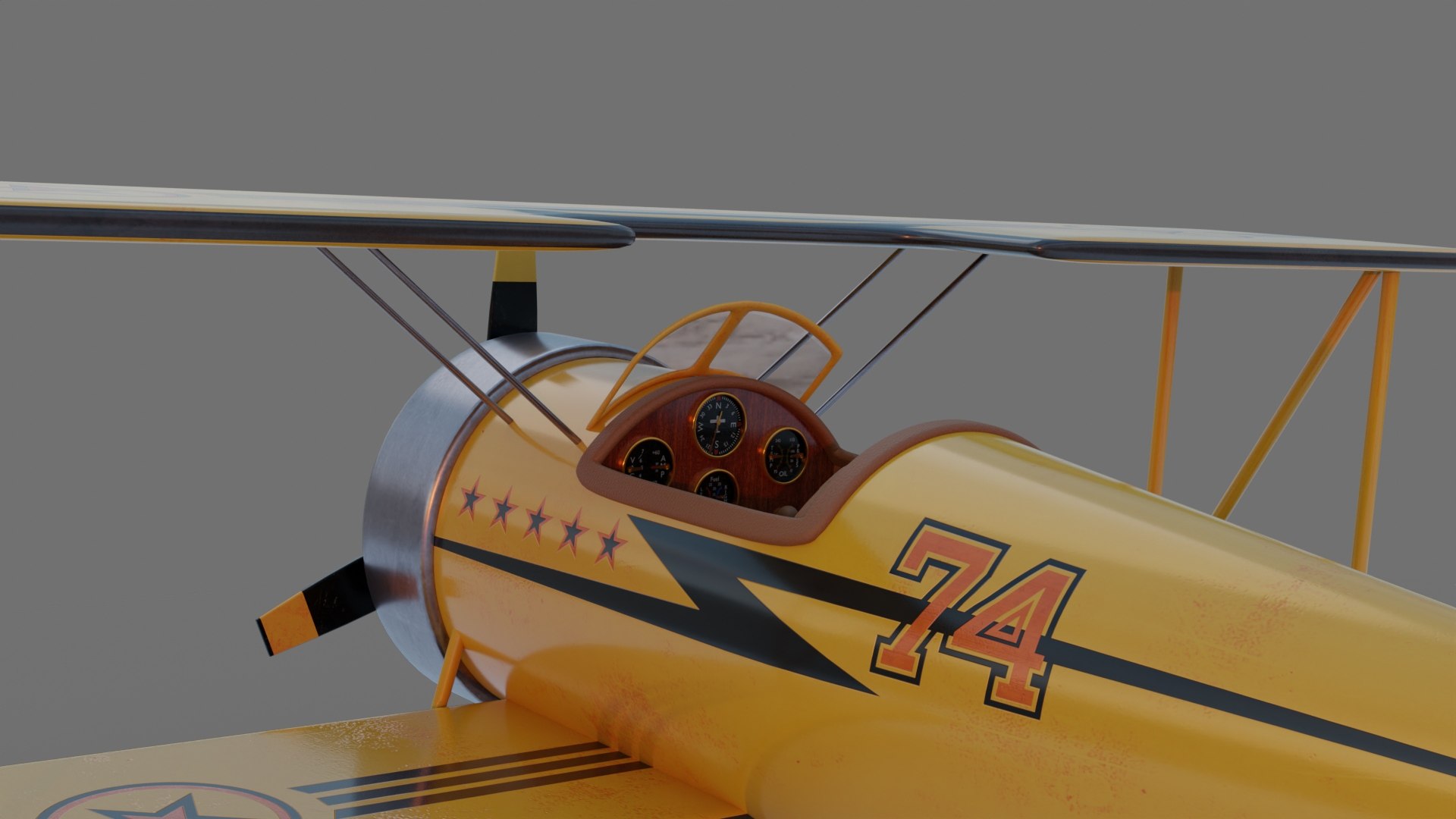 3D Cartoon Airplane Biplane Model - TurboSquid 1956873