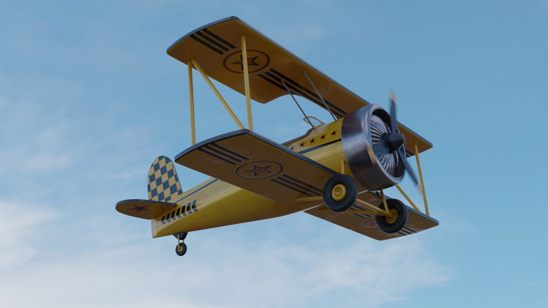 3D Cartoon Airplane Biplane Model - TurboSquid 1956873