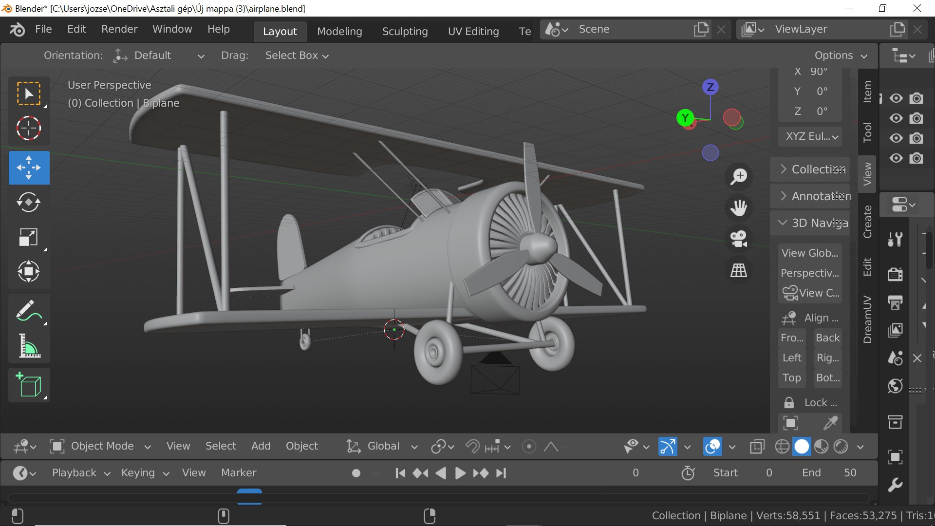 3D Cartoon Airplane Biplane Model - TurboSquid 1956873
