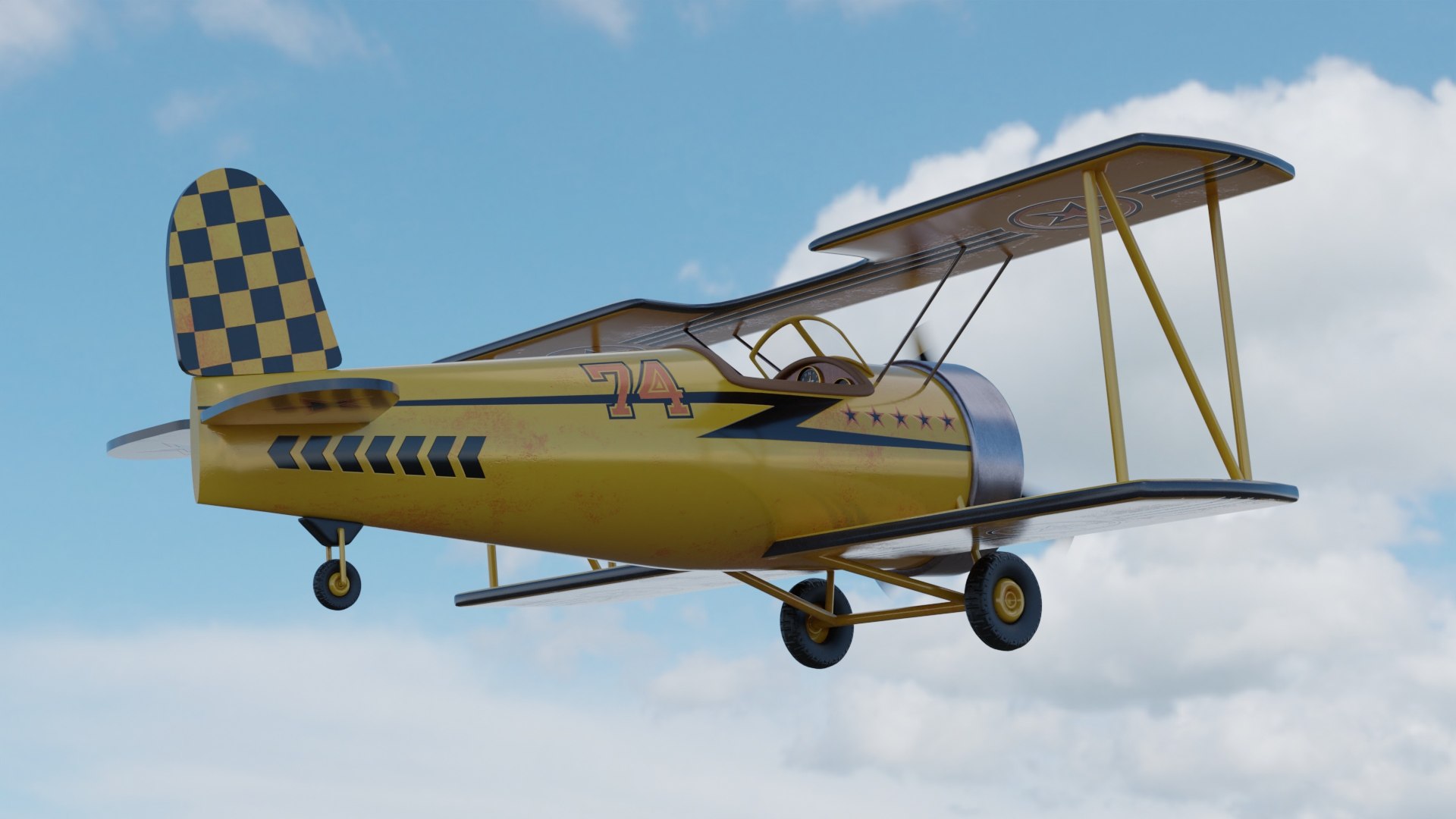 3D Cartoon Airplane Biplane Model - TurboSquid 1956873