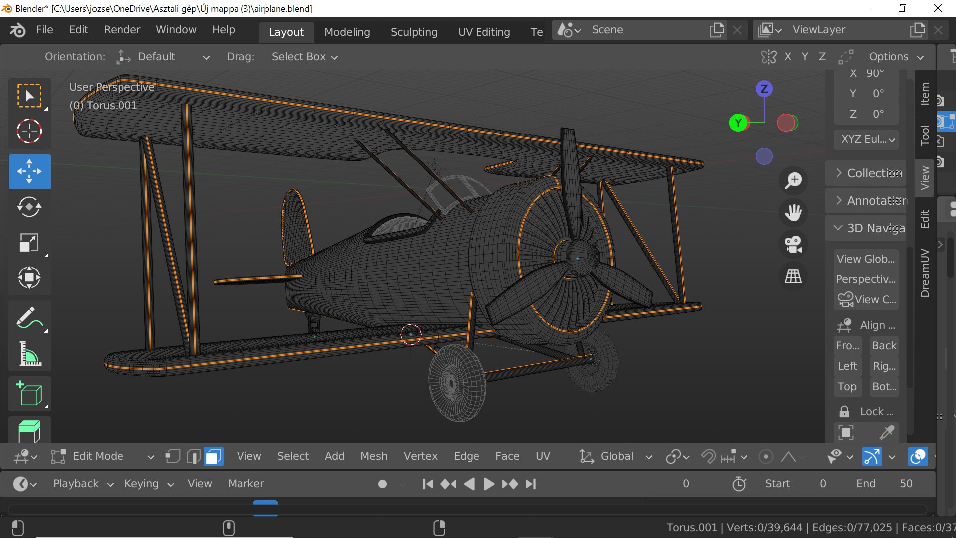3D Cartoon Airplane Biplane Model - TurboSquid 1956873