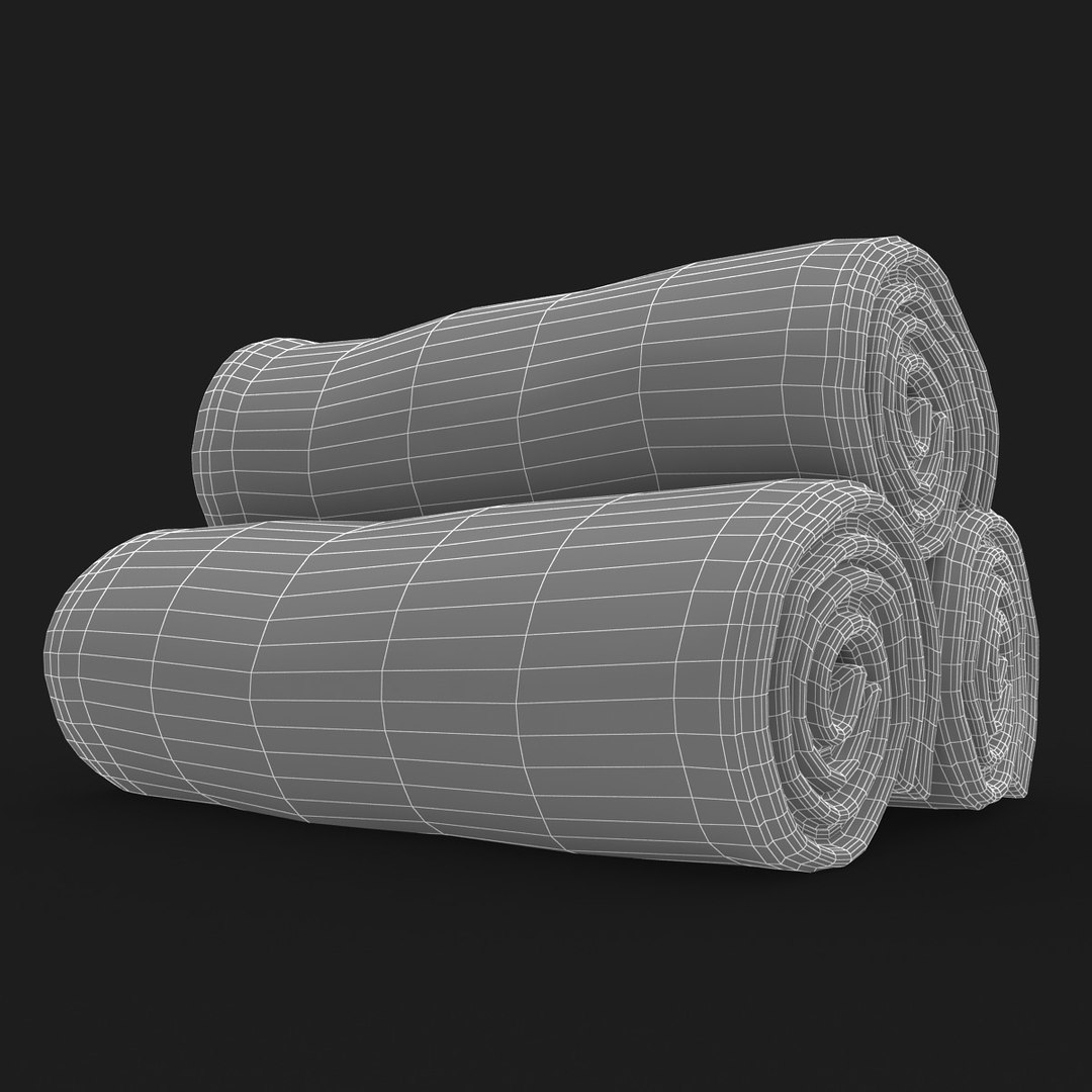Towel Roll White 3d Model