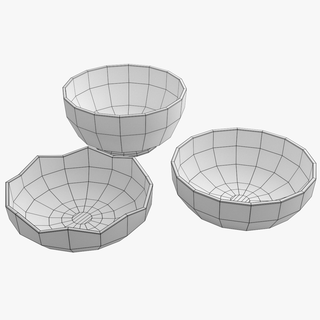 bowl set 3d obj